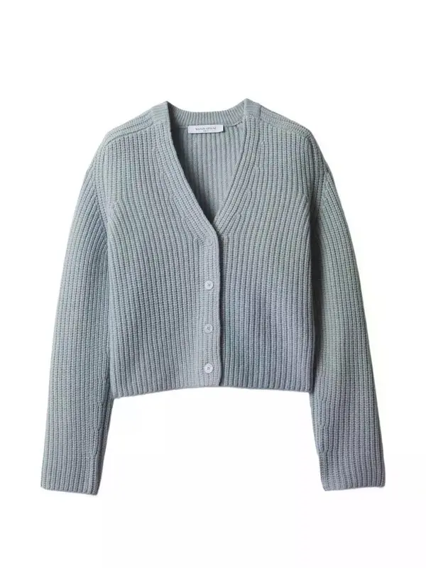 Maison Kitsuné Ribbed-knit V-neck Cardigan