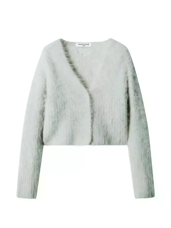 Maison Kitsuné Brushed-knit Cropped Cardigan - Neutrals
