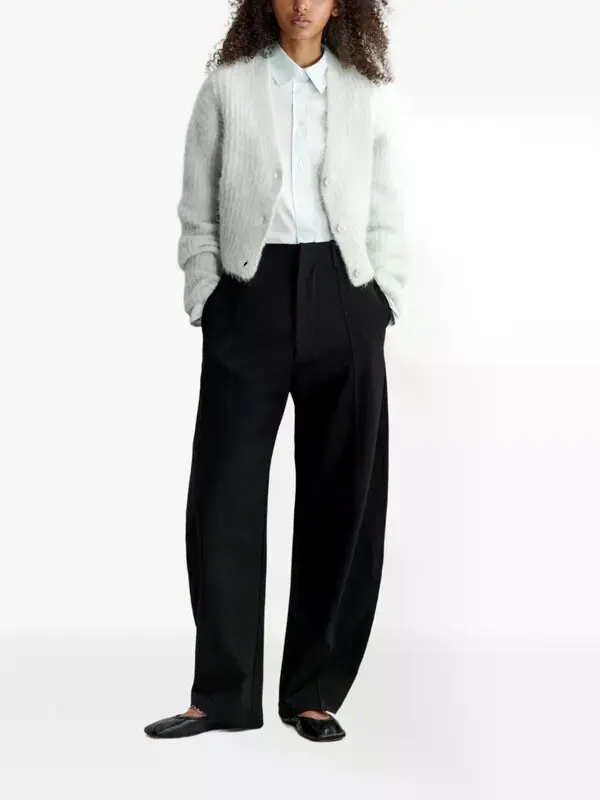 Maison Kitsuné Brushed-knit Cropped Cardigan