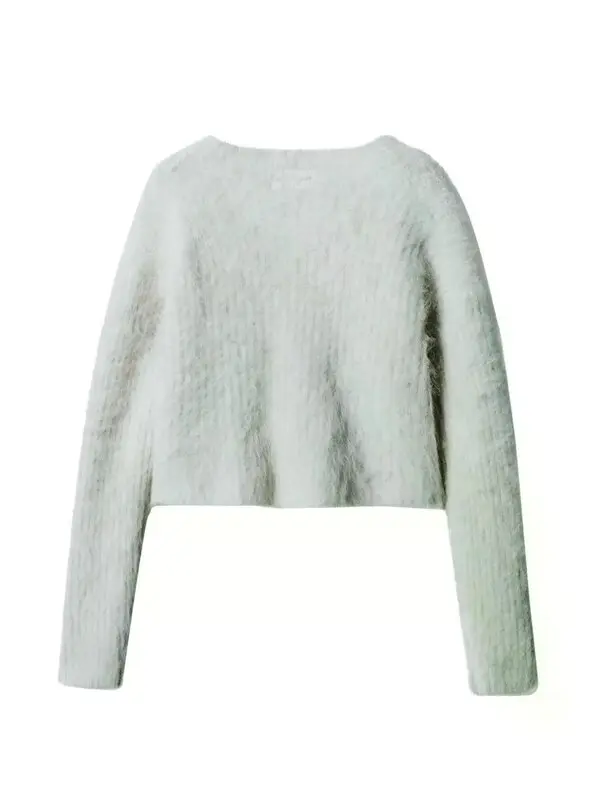 Maison Kitsuné Brushed-knit Cropped Cardigan