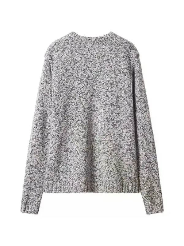 Maison Kitsuné Logo-embroidered Marl-knit Sweater