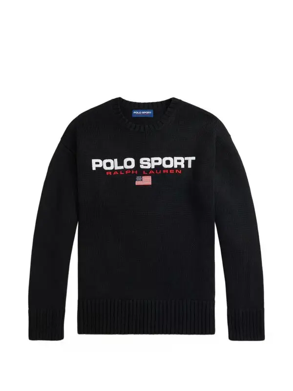 Polo Ralph Lauren Embroidered Logo Cotton Sweater - Black