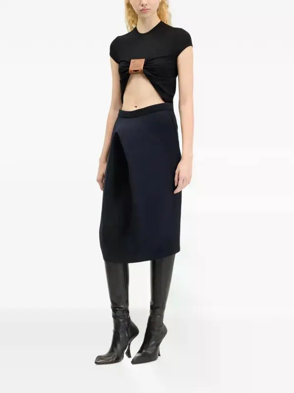 JEAN PAUL GAULTIER Jersey T-shirt With Leather Logo Tag Detail
