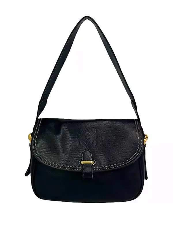 Loewe Leather Anagram Shoulder Bag - Black