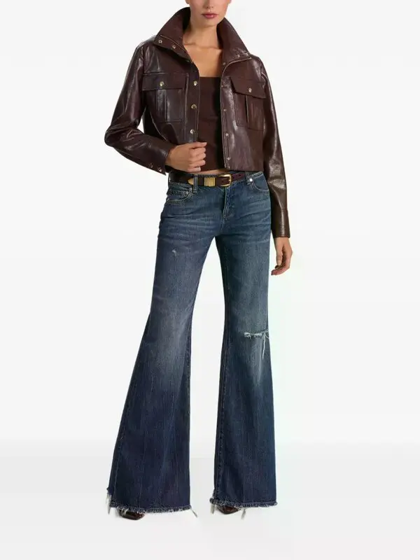 Alice + Olivia James Cropped Funnel Neck Jacket
