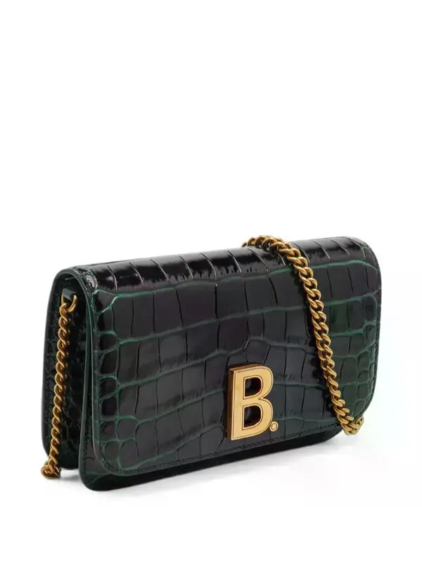 Balenciaga B. Logo Croc-embossed Mini Bag