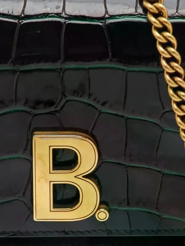 Balenciaga B. Logo Croc-embossed Mini Bag