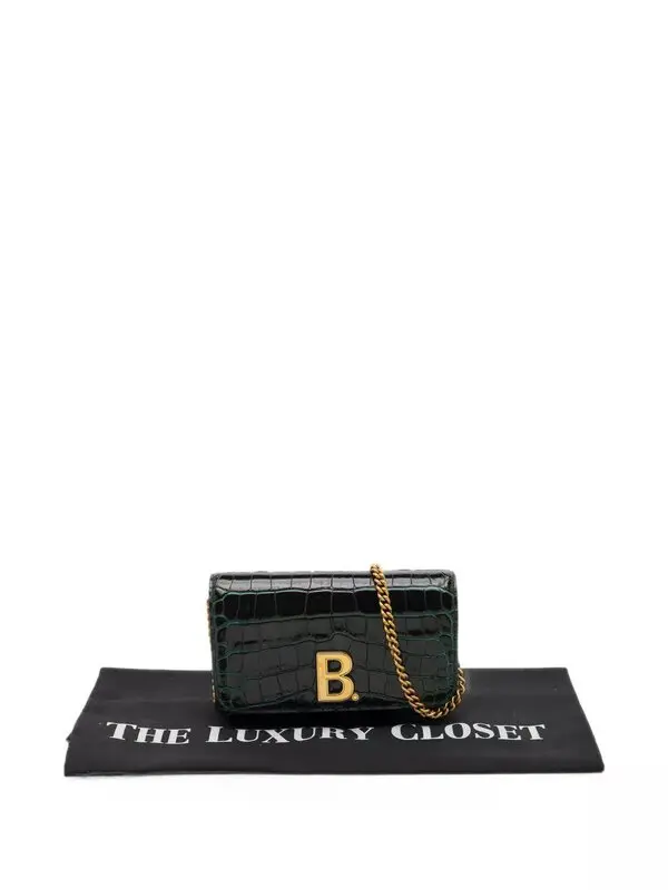 Balenciaga B. Logo Croc-embossed Mini Bag