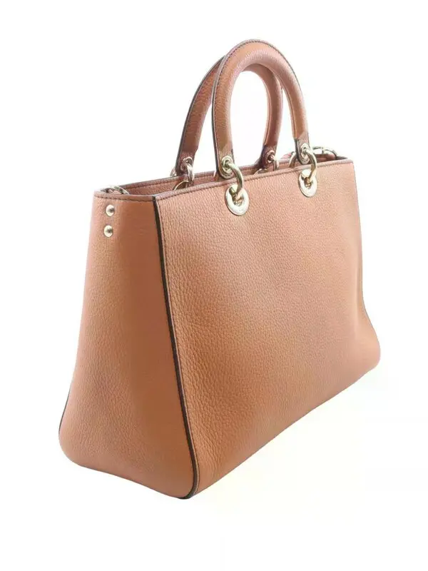Dior Large Grained Calfskin Lady D Sire Satchel - Brown