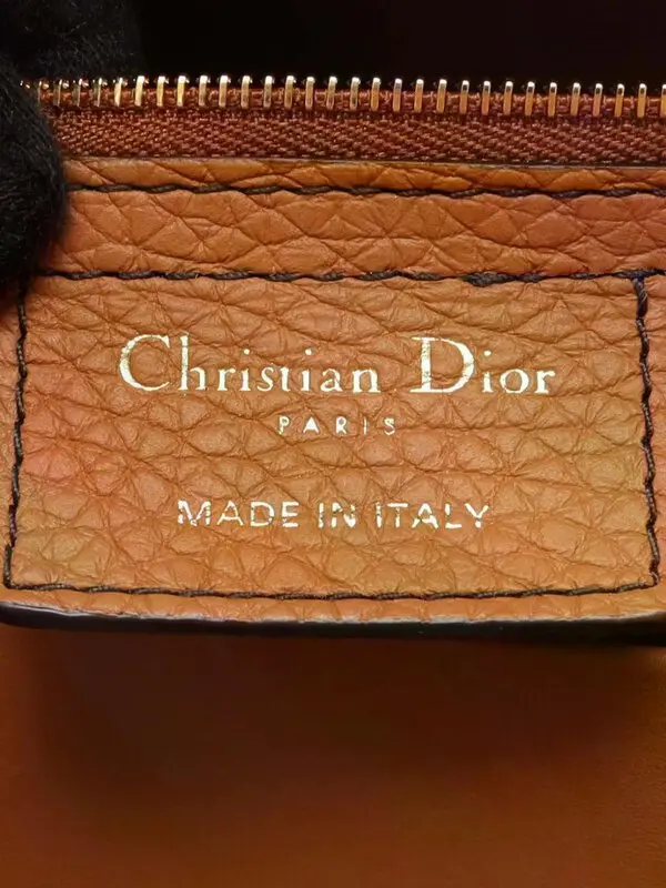 Dior Large Grained Calfskin Lady D Sire Satchel - Brown