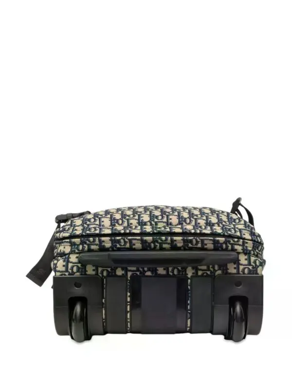 Dior 2019 Small Oblique Canvas Diortravel Suitcase Travel Bag - Blue