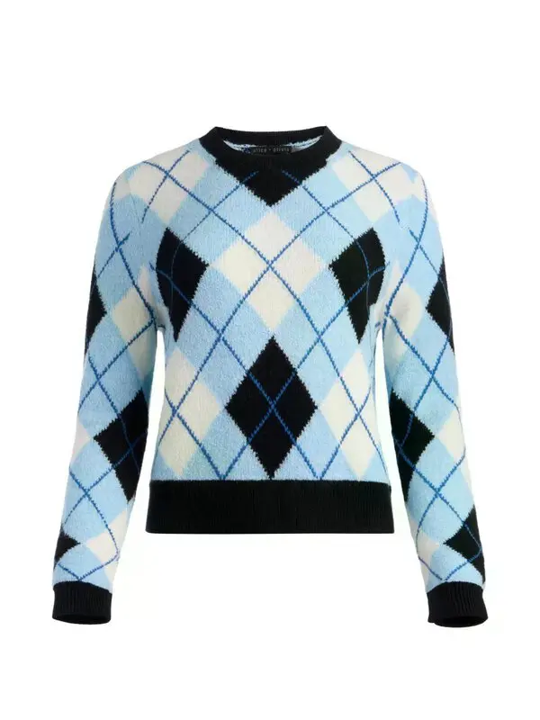 Alice + Olivia Carolee Argyle Sweater - Blue