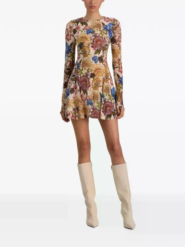 Alice + Olivia Delora Floral-print Mini Dress