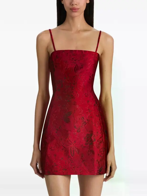 Alice + Olivia Velia Floral-jacquard Mini Dress