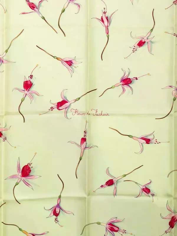 Hermès 2000-2026 Fleurs De Fuchsia Silk Scarf 90 Scarves - Green