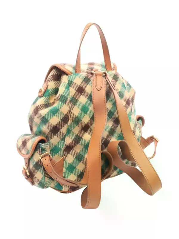 Miu Miu Plaid Wool Backpack