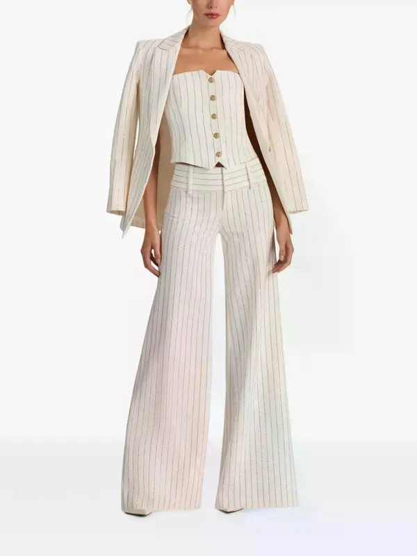 Alice + Olivia Embellished Cutaway Blazer - Neutrals