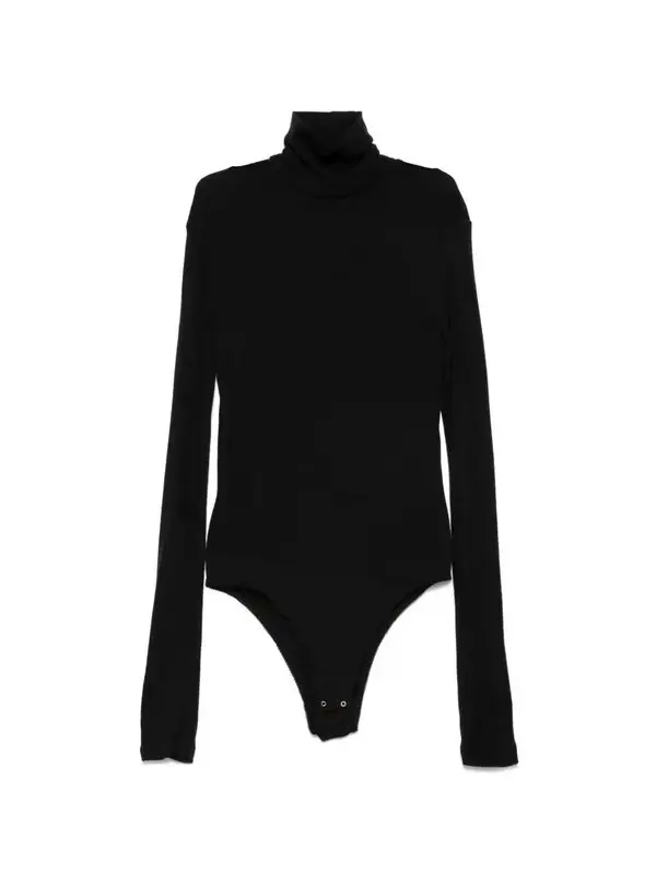 ALYSI Roll-neck Long-sleeve Bodysuit - Black