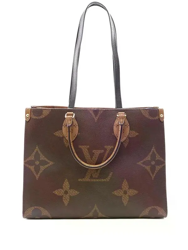 LOUIS VUITTON 2021-2026 Monogram Reverse Giant Onthego Mm Satchel - Brown
