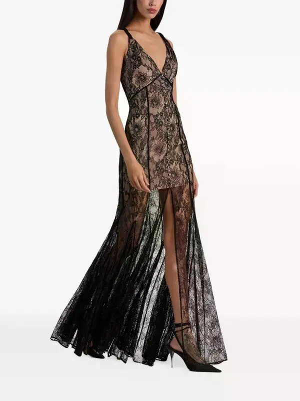 Alice + Olivia Alana Lace Godet Maxi Dress