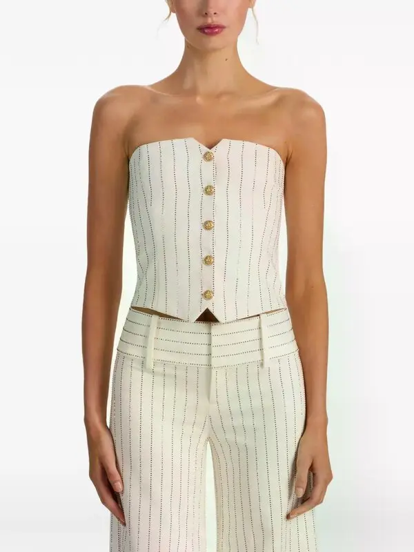 Alice + Olivia Kelcey Embellished Strapless Top
