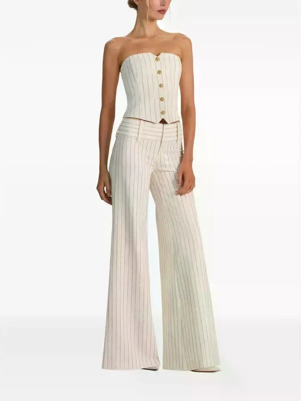 Alice + Olivia Embellished Strapless Top - Neutrals
