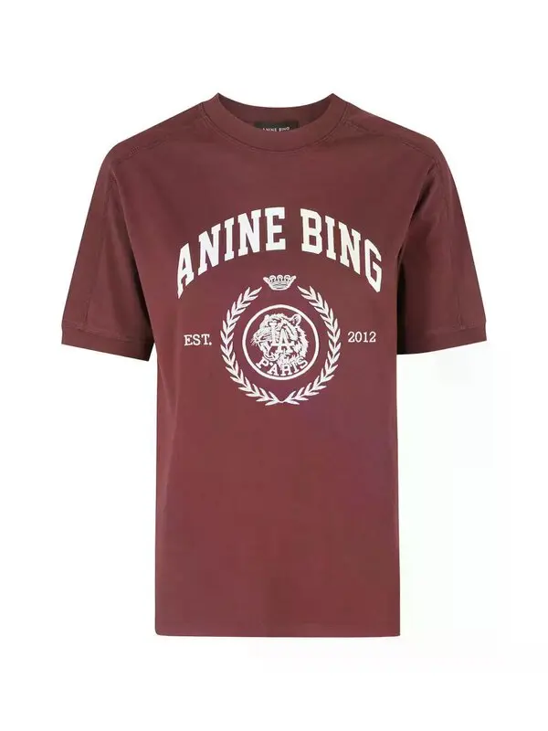 ANINE BING Collegiate Logo T-shirt - Red