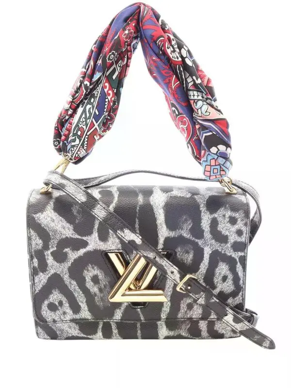 LOUIS VUITTON 2016 Leopard Print Coated Canvas Twist Mm Satchel - Black