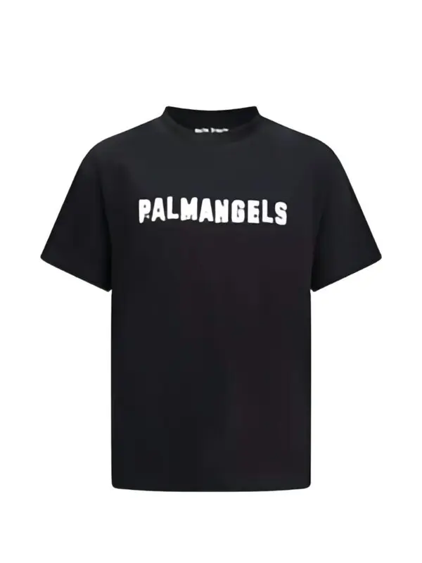 Palm Angels Logo Print Cotton T-shirt - Black