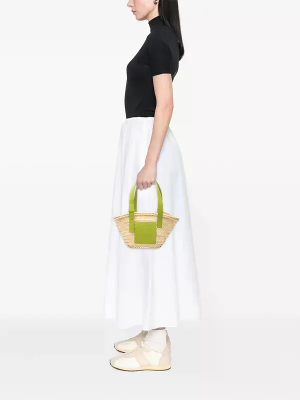 Loewe 2023 Small Raffia Anagram Basket Bag Tote Bag - Neutrals