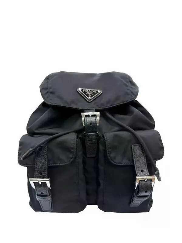 Prada Saffiano Trimmed Re-nylon Backpack - Black