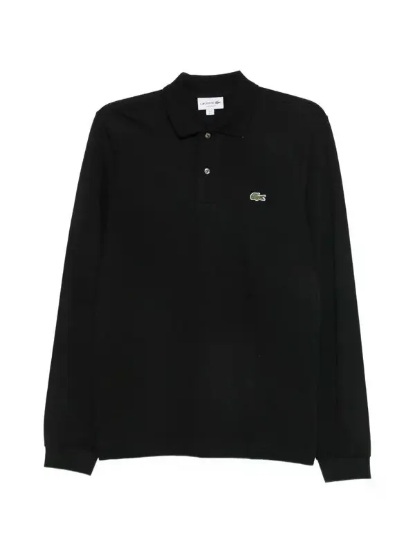 Lacoste Logo-patch Long-sleeve Polo Shirt - Black
