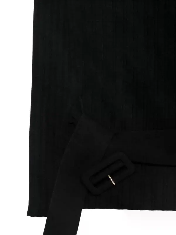 SIMONA CORSELLINI Belted Ribbed-knit Sweater