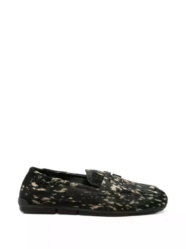 Ash Barkley Animal-print Loafers - Black