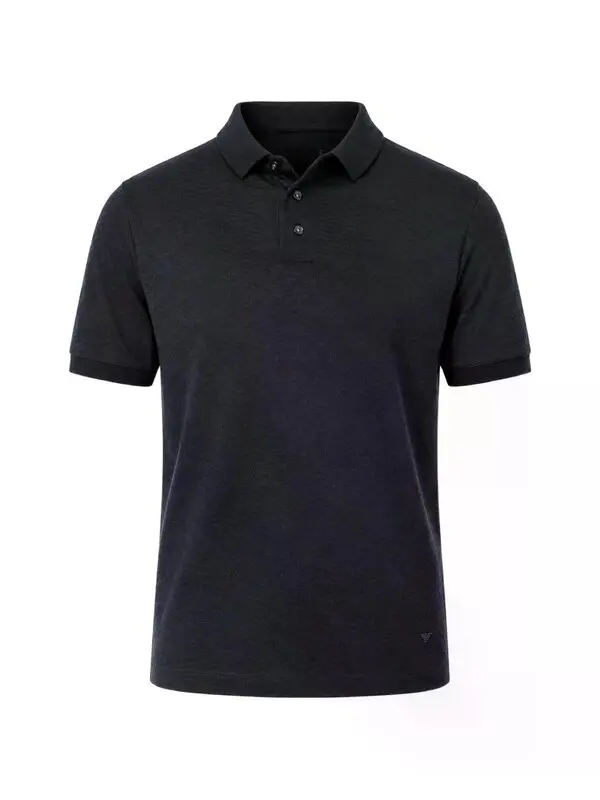 Emporio Armani Textured-finish Polo Shirt - Black
