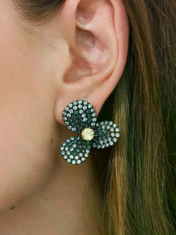 JENNIFER BEHR Isabelle Floral-motif Earrings - Blue
