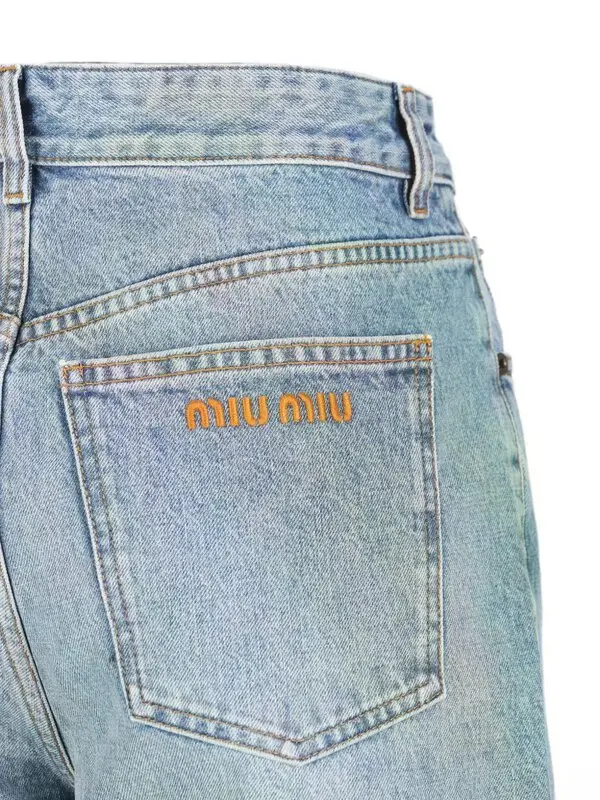 Miu Miu Logo-embroidered Jeans