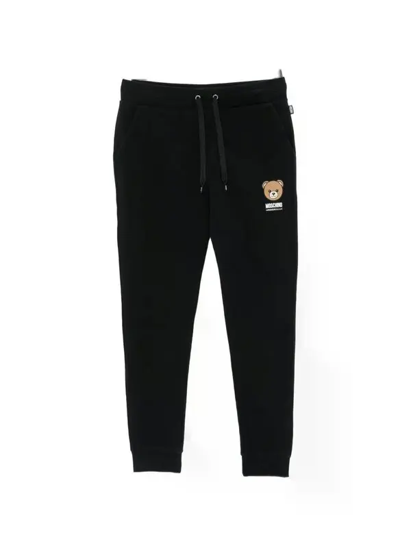Moschino Teddy Bear Drawstring Track Pants - Black