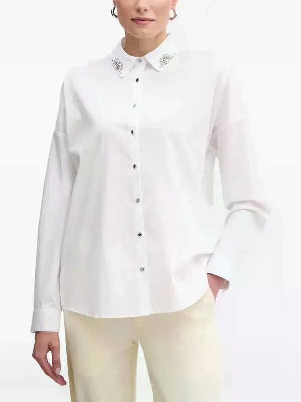 MORGAN Embellished-collar Shirt - White