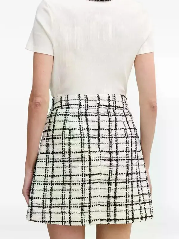 MORGAN Checked-pattern Belted Mini Skirt