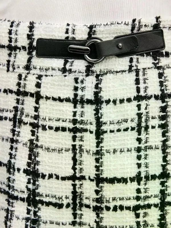 MORGAN Checked-pattern Belted Mini Skirt