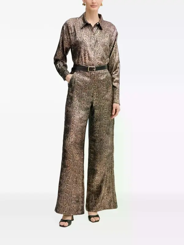 MORGAN Snakeskin Print Button-up Shirt