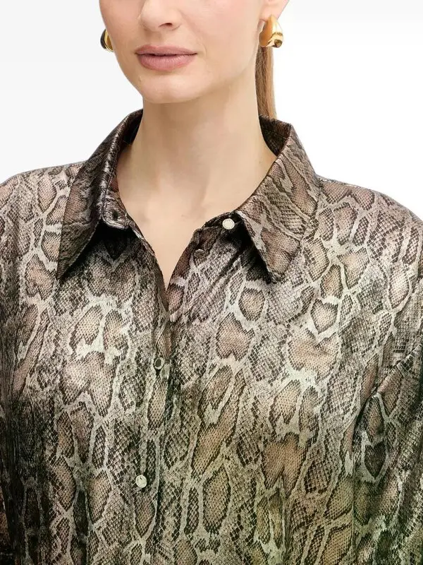 MORGAN Snakeskin Print Button-up Shirt