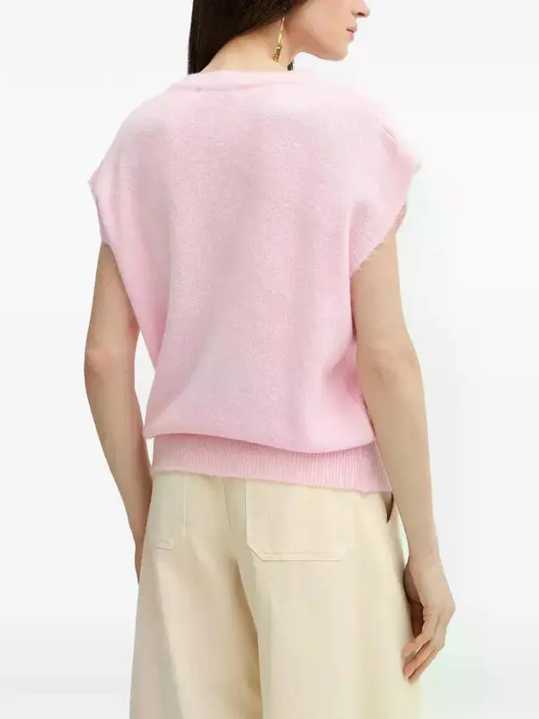MORGAN V-neck Openwork Sleeveless Top