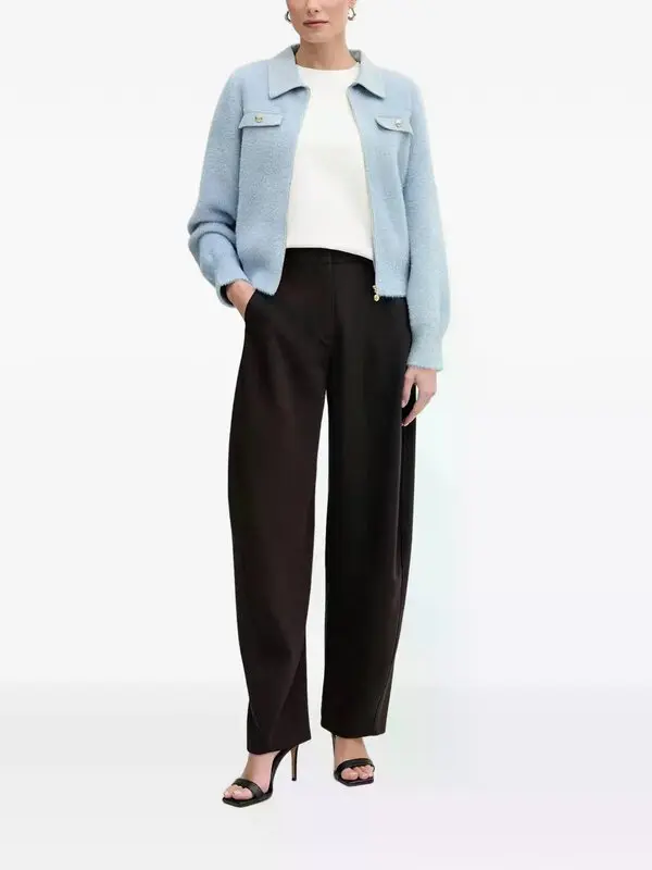 MORGAN Zip-up Cardigan With Buttoned Pockets