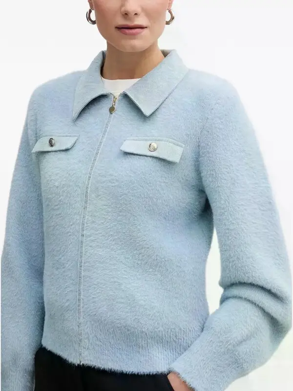 MORGAN Zip-up Cardigan With Buttoned Pockets