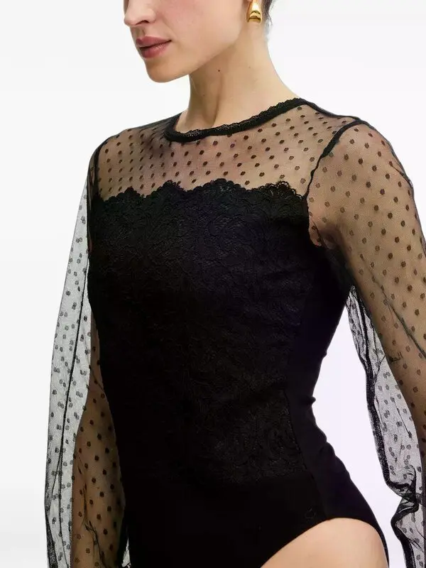 MORGAN Polka-dot Lace Top