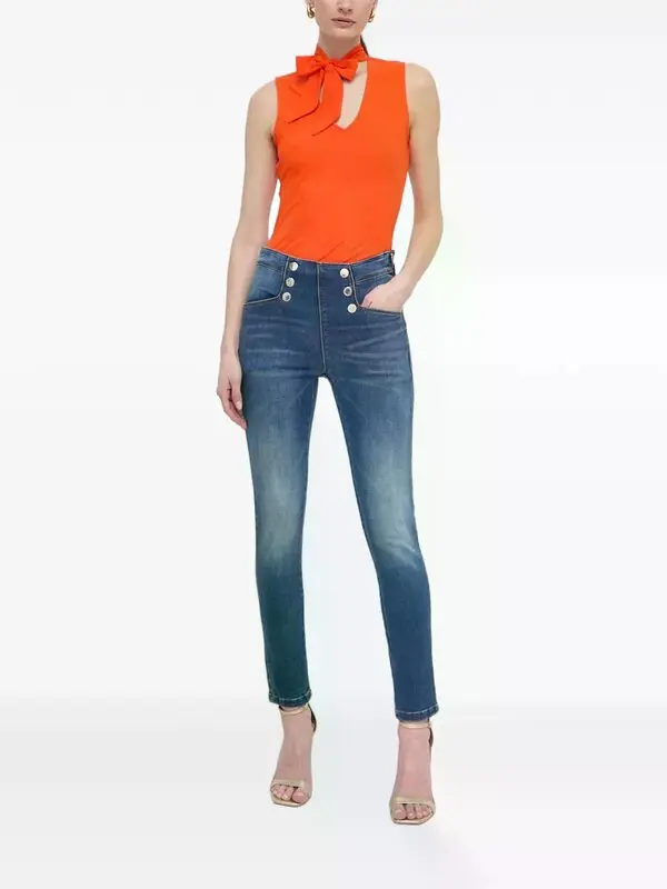 MORGAN Olia Sleeveless V-neck Top With Tie Detail