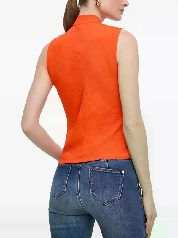MORGAN Olia Sleeveless V-neck Top With Tie Detail