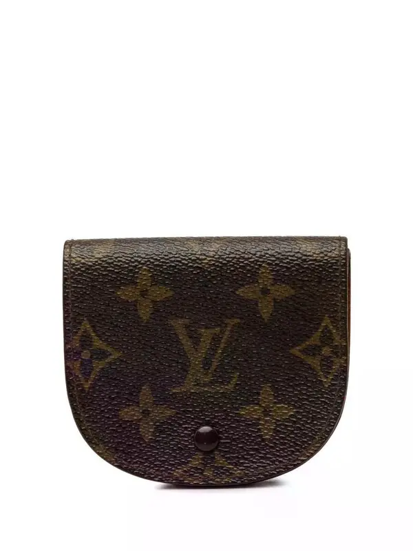 LOUIS VUITTON 2000 Monogram Porte Monnaie Gousset Coin Pouch - Brown